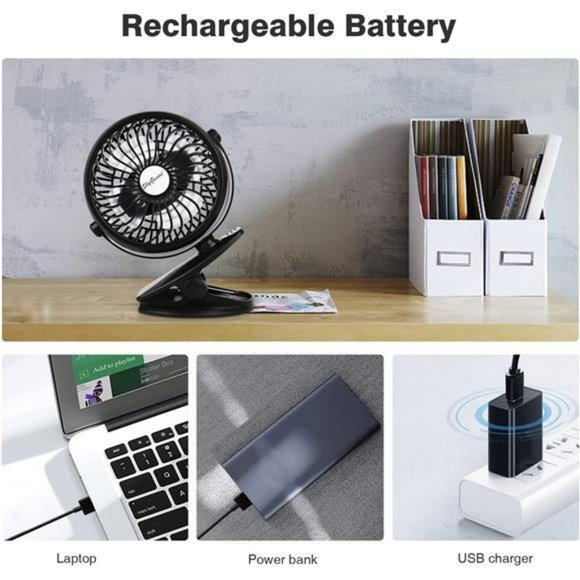 Other | Battery Operated Clip On Mini Desk Fan Black | Poshmark
